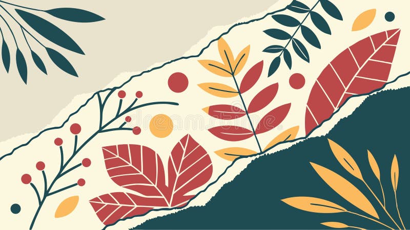 Pattern of Overlapping Leaves and Plants Nature, Vector Design ...