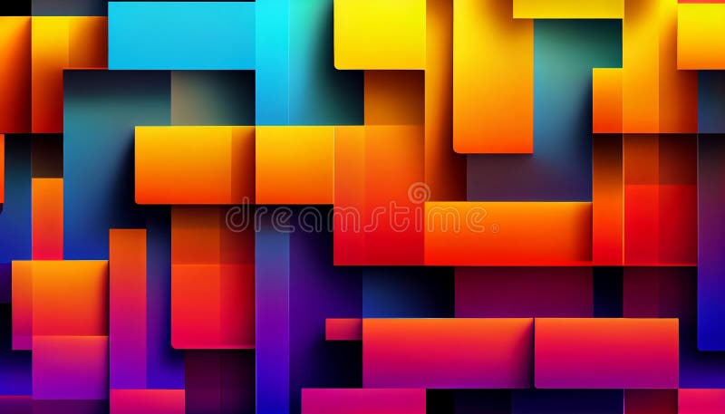 A Pattern Of Overlapping Rectangles In Bright Colors With A Gradient Effect Generative Ai 5903
