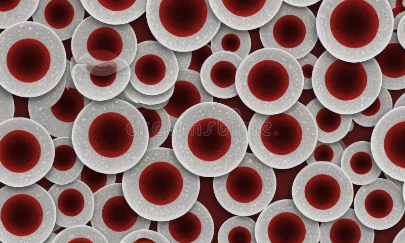 Pattern Overlapping White and Red Circles, with Small Red Dot in the ...