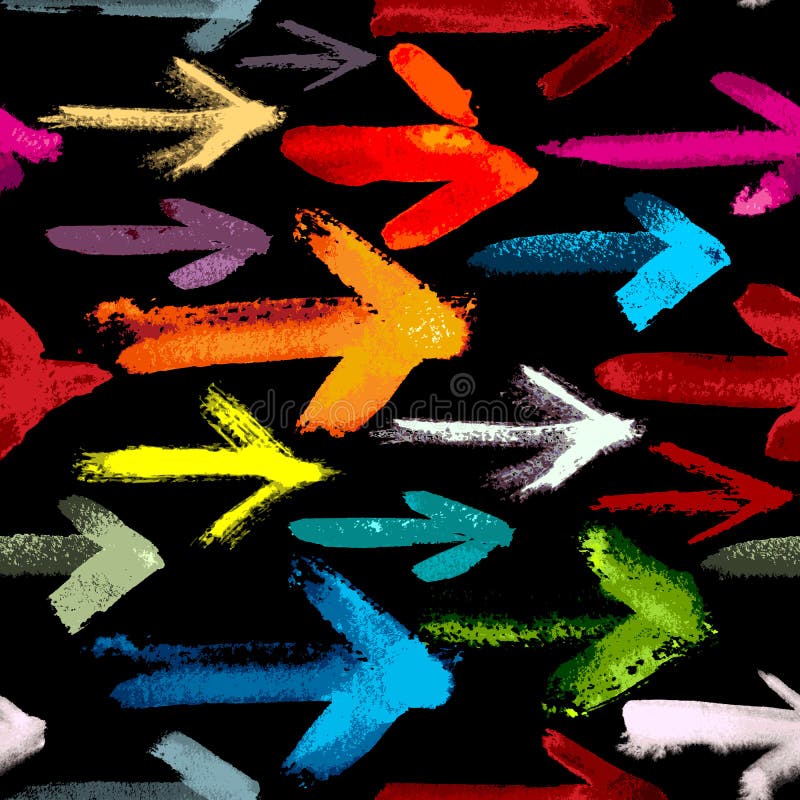 Pattern of Painted Arrows Pointing Right Stock Illustration ...