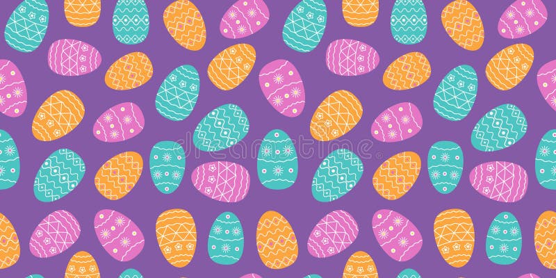 Pattern Painted Easter Eggs. Repeating Background. Holiday Decor Stock ...