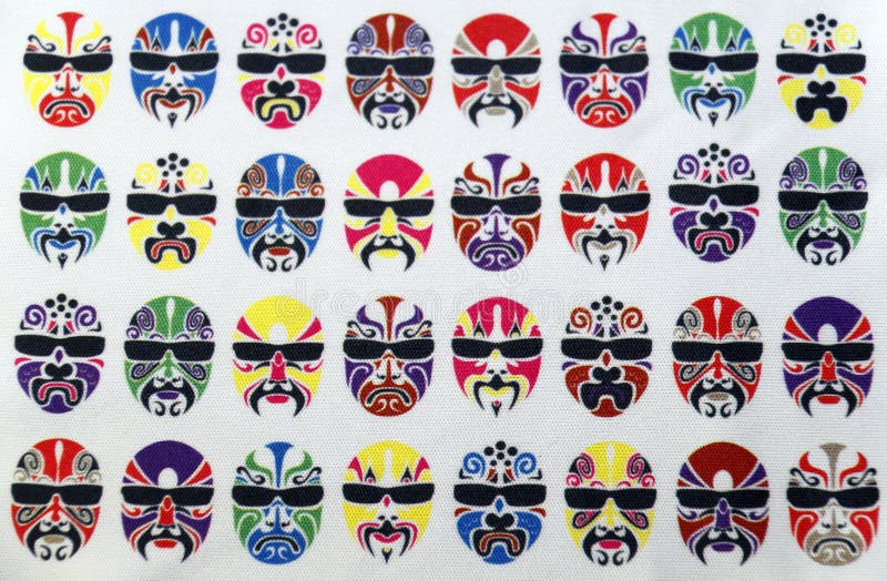 Pattern of painted faces. stock illustration. Illustration of design ...