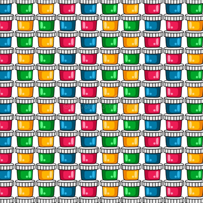 Pattern. Paints for Drawing. a Set of Colored Paints on a White ...