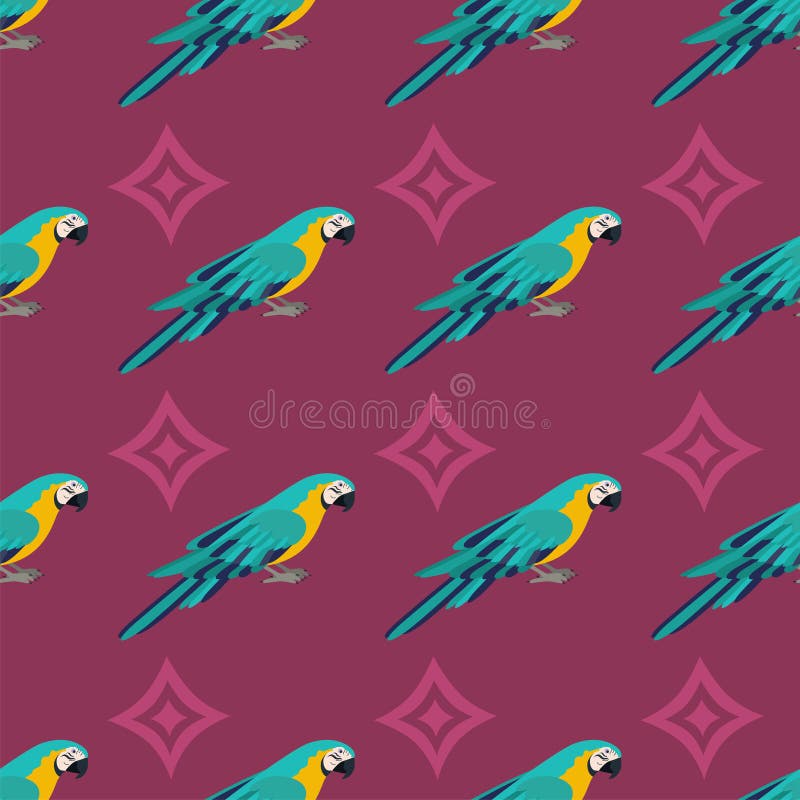 Pattern with parrot bird stock vector. Illustration of seamless - 279124575