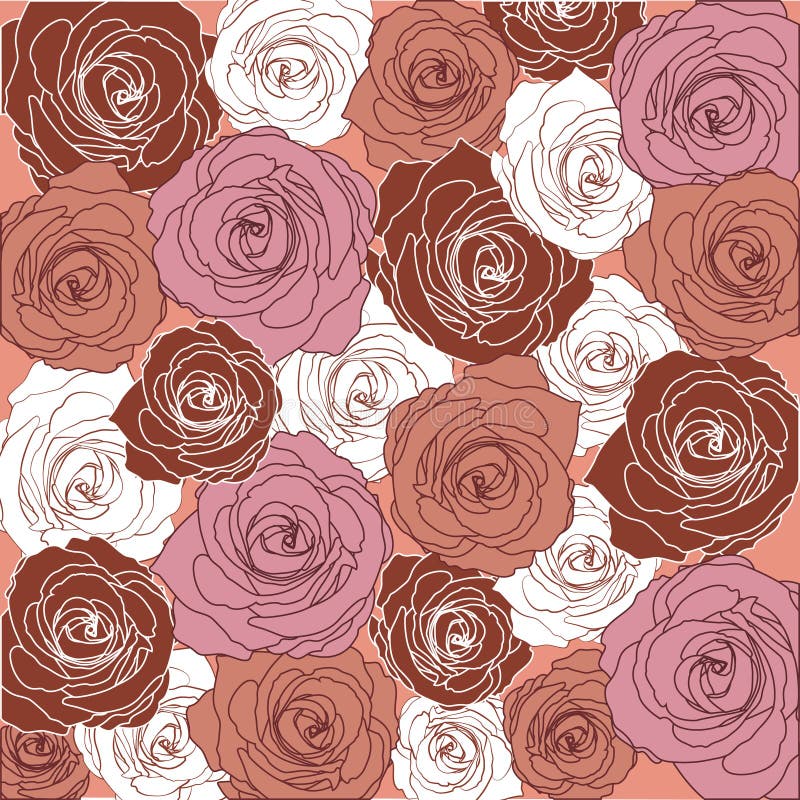 Pattern of Passionate Roses Stock Illustration - Illustration of bloom, rose: 60885822