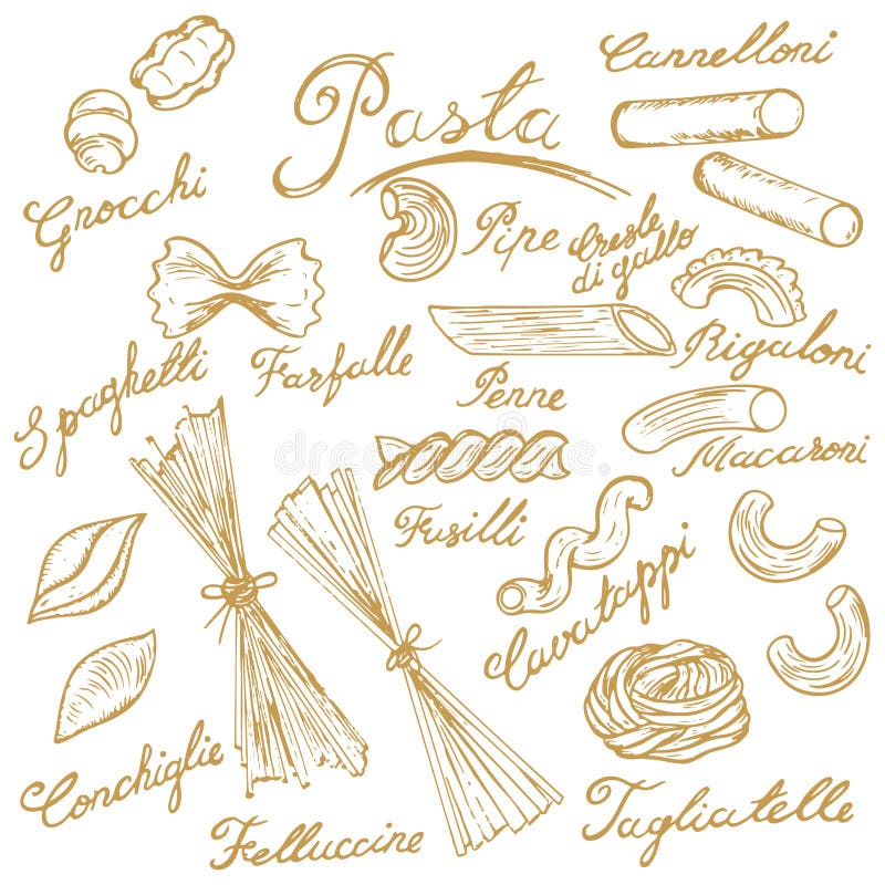 Pattern pasta stock vector. Illustration of menu, decoration - 132814790