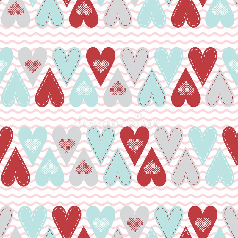 Pattern with pastel hearts stock vector. Illustration of fashion - 75088793