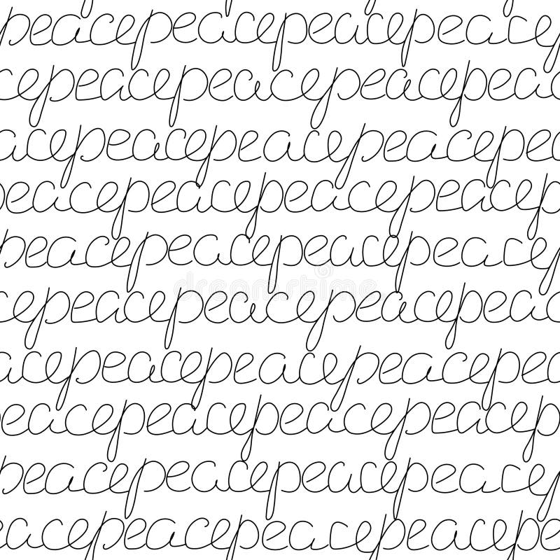 Seamless Vector Pattern of Handwritten Text Peace Stock Vector ...