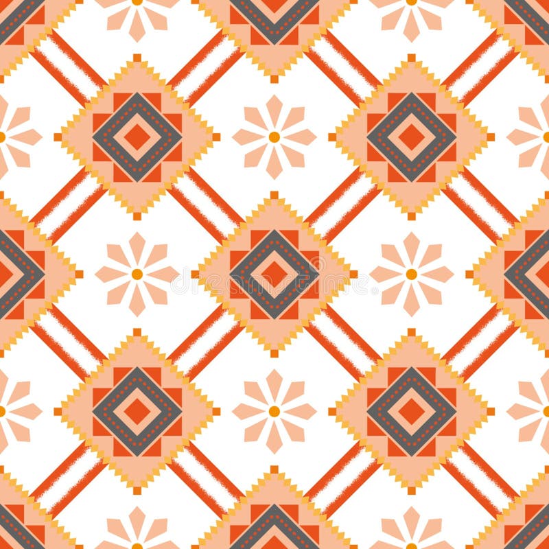 Pattern with Peach Fuzz Color Geometric Shape Stock Illustration ...