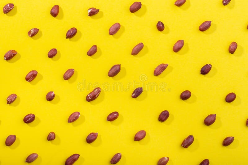 Pattern of Peanuts. Fashionable Sunny Pattern of Peanuts on Yellow ...
