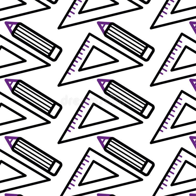 Pattern with Pencils and Rulers on White Background Vector Stock Vector ...