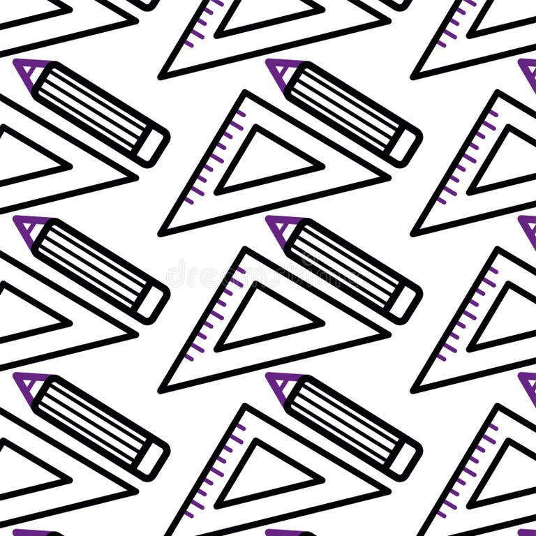 Pattern with Pencils and Rulers on White Background Vector Stock Vector ...