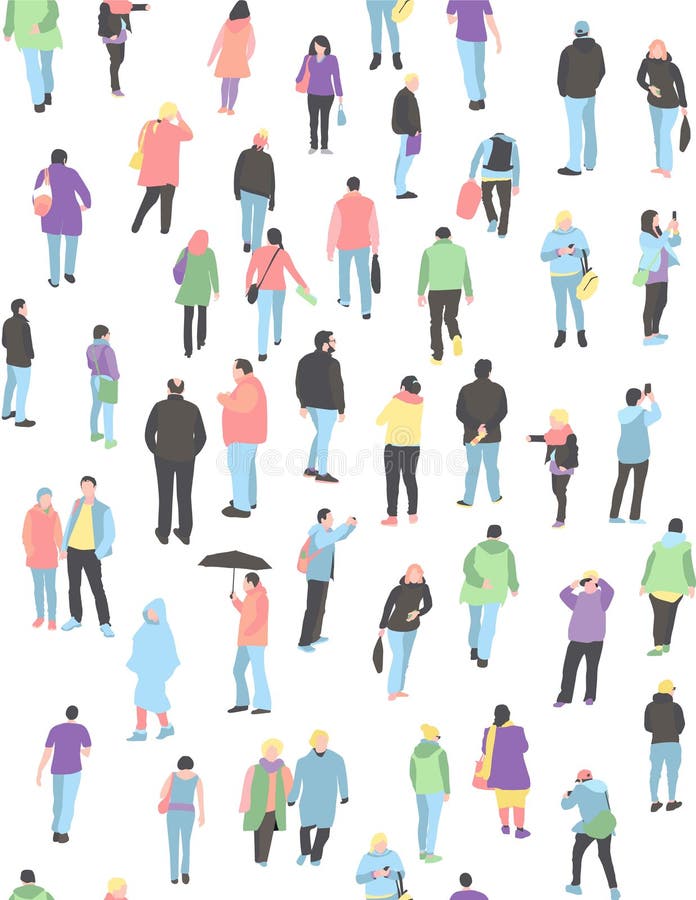 Pattern with Crowd of People. Auditorium with People Stock Vector ...