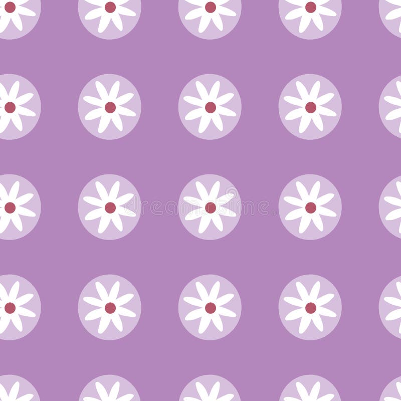 Repeat Daisy Flower Pattern with Purple Background. Seamless Floral ...