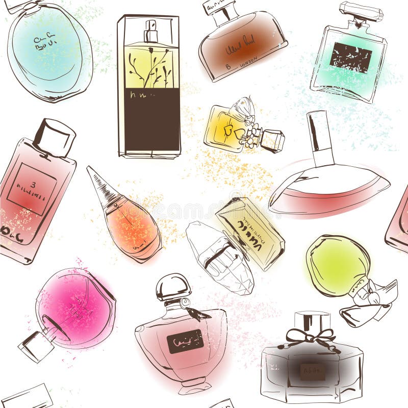Perfumes bottles borders stock vector. Illustration of spray - 20322105