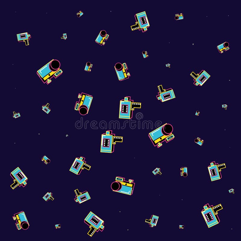 Pattern Photography Cameras of Nineties Retro Stock Illustration ...