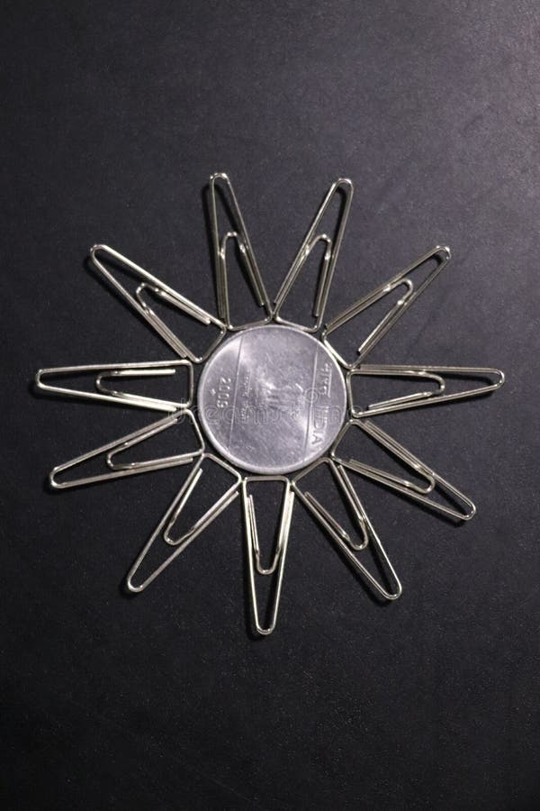 Pattern Photography Using Coins and Paper Clip Stock Photo - Image of ...
