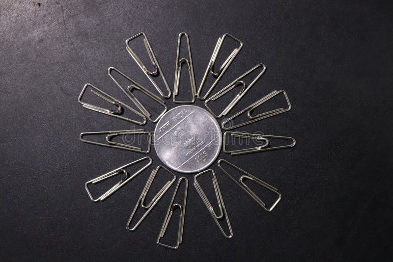 Pattern Photography Using Coins and Paper Clip Stock Photo - Image of ...