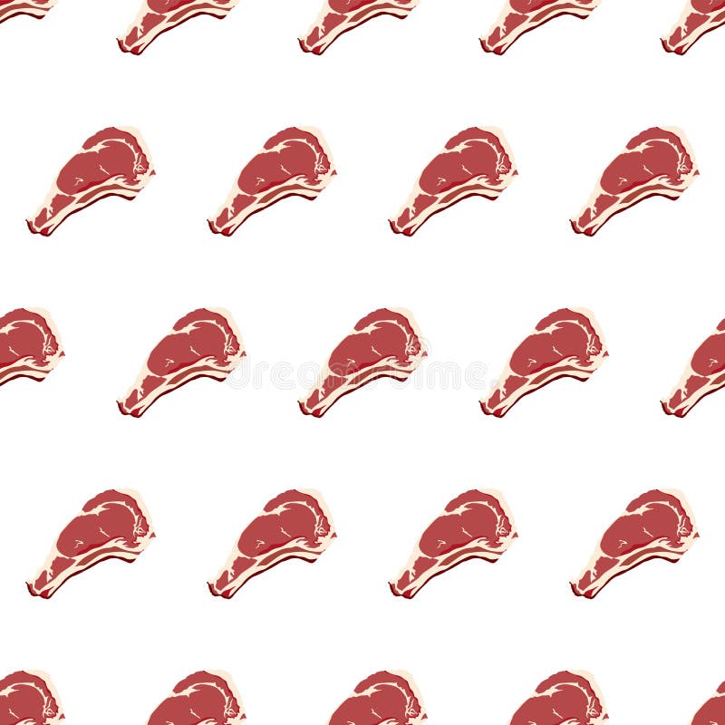 Pattern from a Piece of Pork Meat on a White Background Stock Vector ...