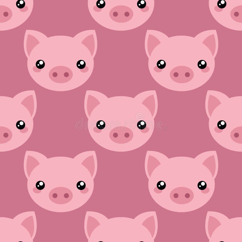 Pattern with pig face stock vector. Illustration of beautiful - 118965738