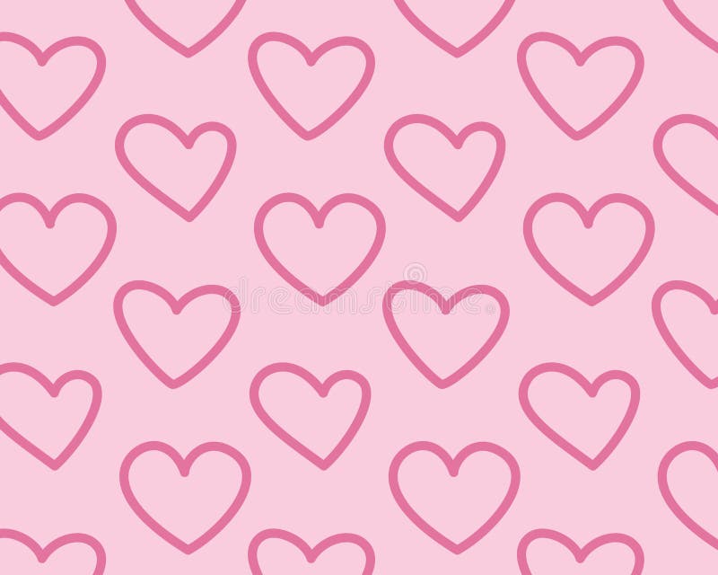 Pattern of Pink Hearts. Vector Flat Illustration Stock Illustration ...