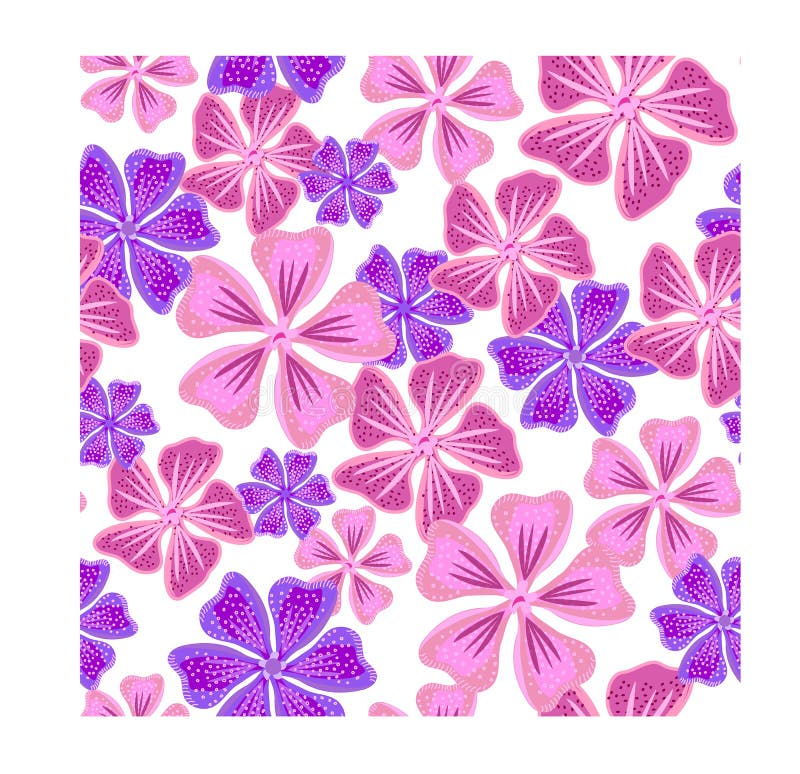 The Pattern of Pink and Purple Flowers Stock Vector - Illustration of ...