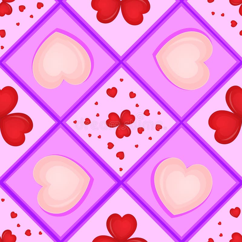 Pattern with Cartoon Hearts Stock Vector - Illustration of cartoon ...