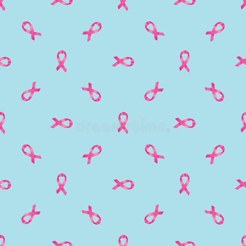 Pattern With Pink Ribbons Against Breast Cancer Stock Vector ...