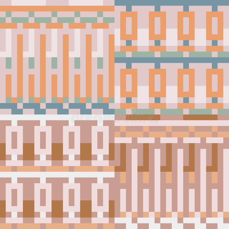 Pattern Pixel Art Pastel Cream Stock Vector - Illustration of rectangle ...