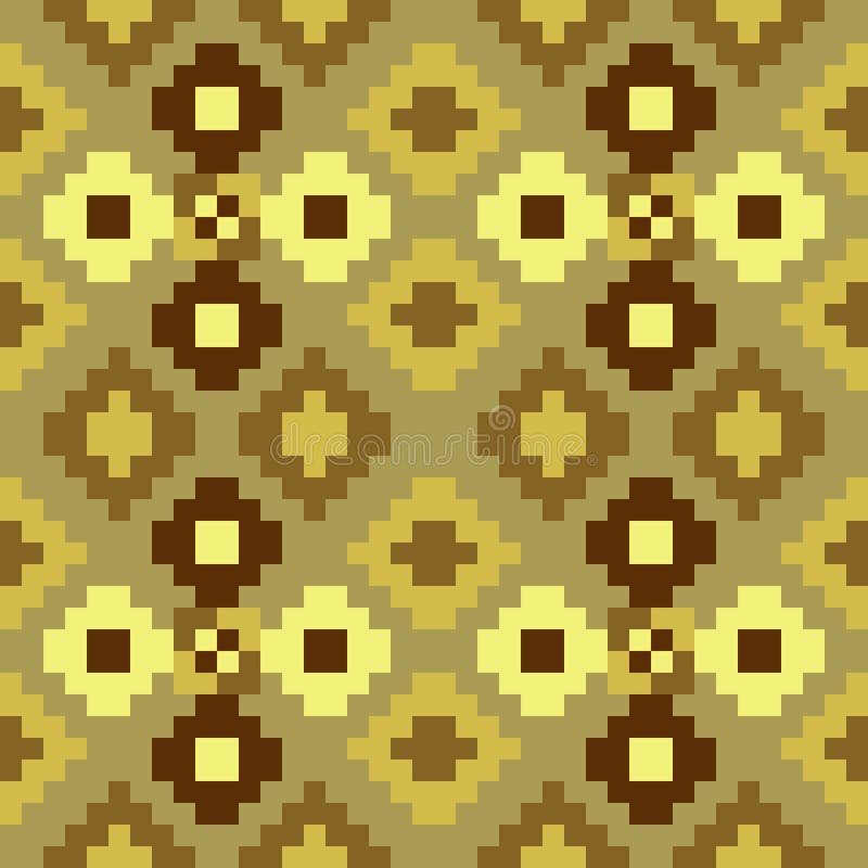 Pattern Pixel Art Seamless Yellow Brown Stock Vector - Illustration of ...