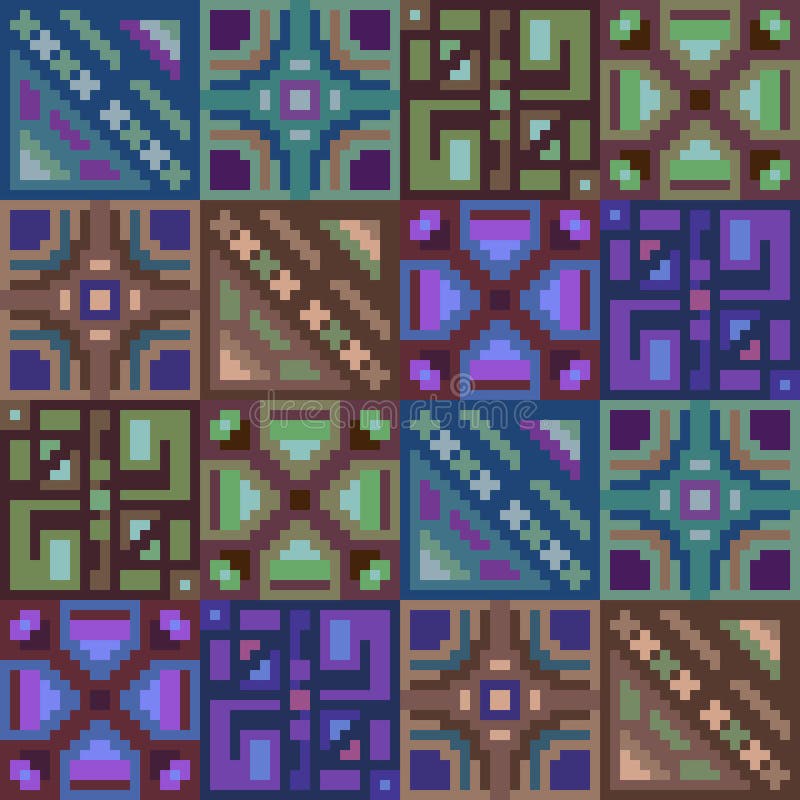 Pattern Pixel Texture Blue Green Brown Stock Vector - Illustration of ...