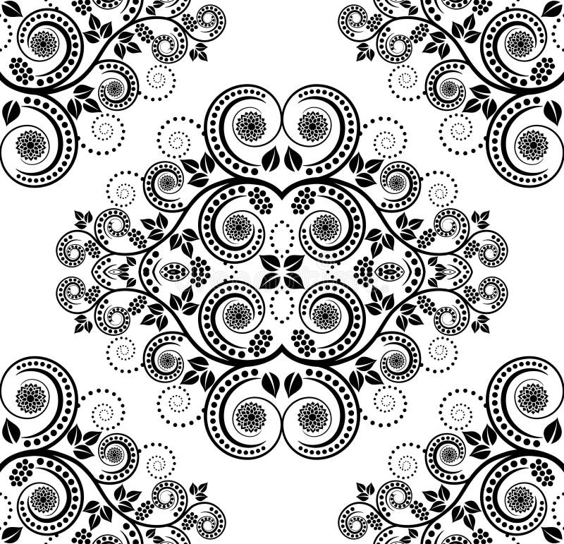 Pattern with Plant Decoration Stock Vector - Illustration of wallpaper ...