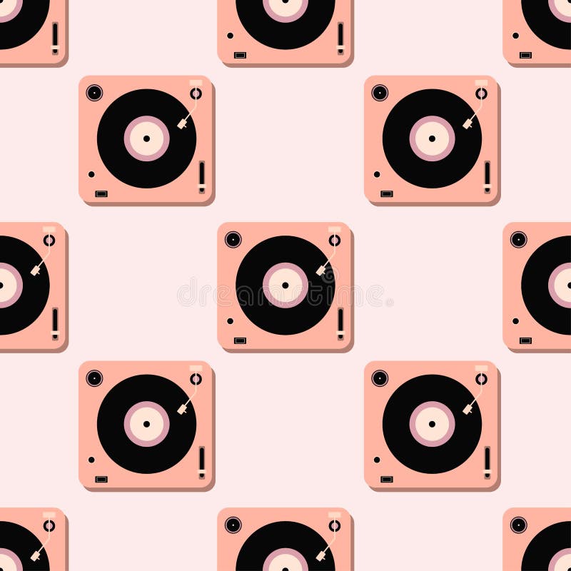 Pattern of Players for Vinyl Record. Music Flat Vector Illustration ...