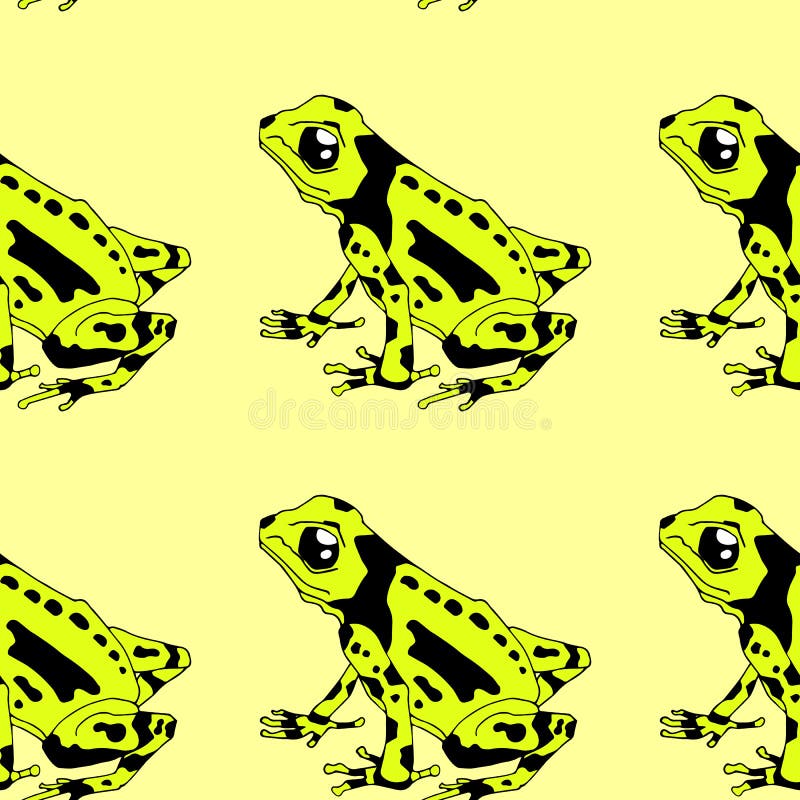 A Pattern with Poisonous Frogs. Seamless Pattern. Bright Summer Pattern ...