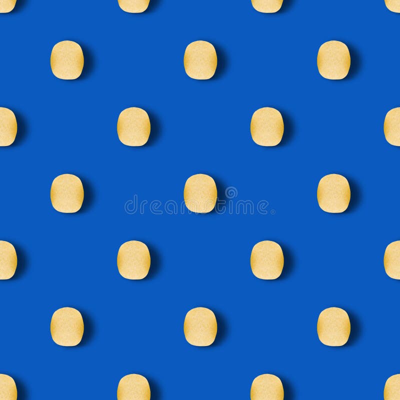Pattern with Potato Chips on a Blue Background Stock Photo - Image of ...