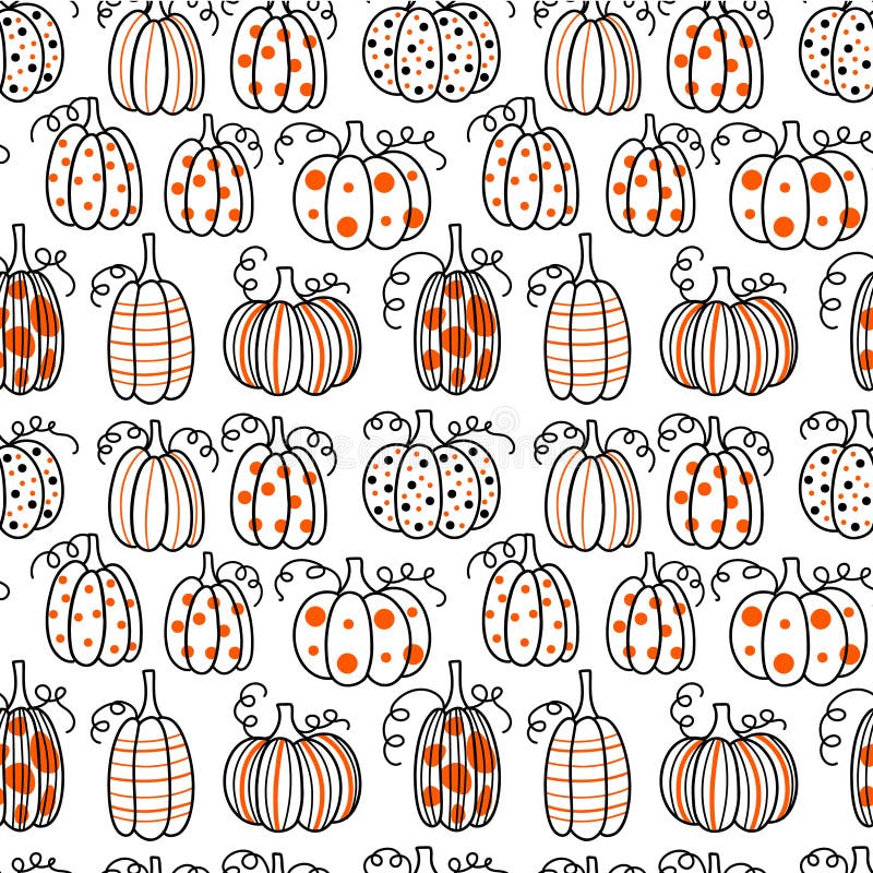 Pattern of Pumpkins for Thanksgiving Stock Vector - Illustration of ...