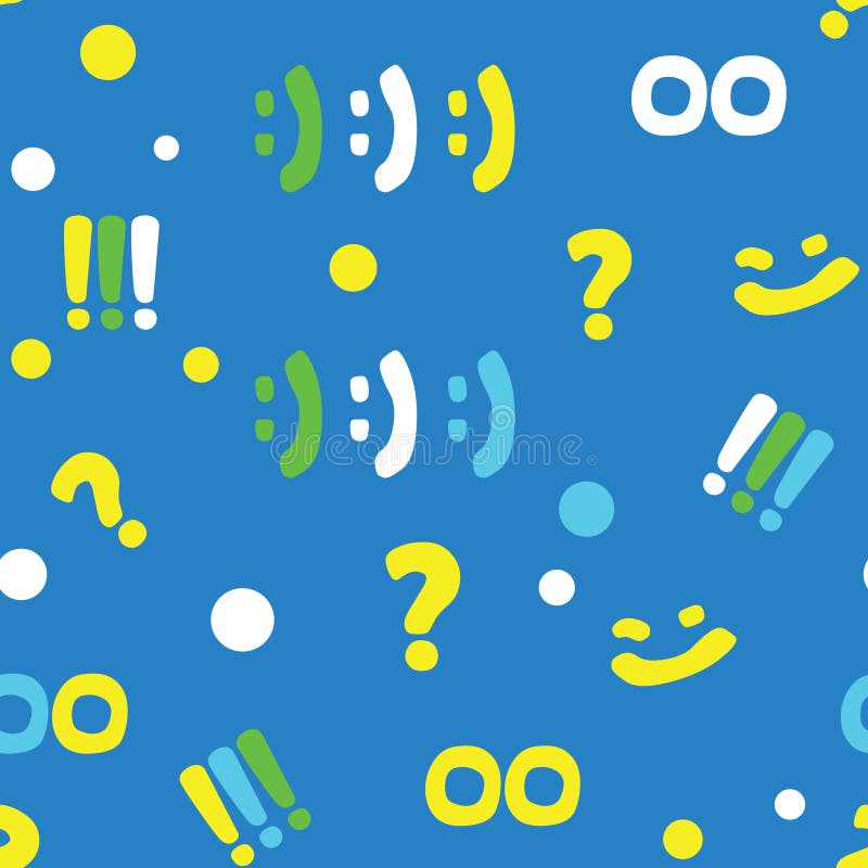 Pattern with Punctuation Marks and Smileys Stock Vector - Illustration ...