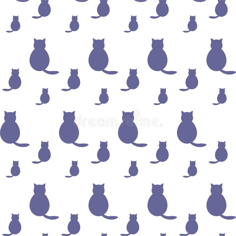 Pattern purple cat stock vector. Illustration of textile - 242009368