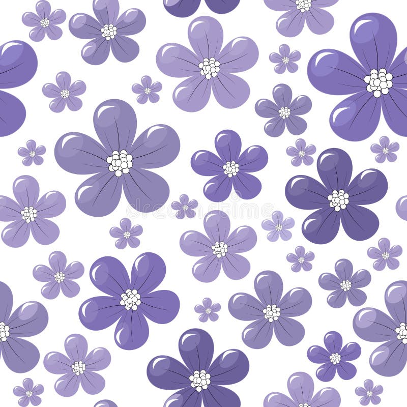 Pattern with Purple Flowers Stock Vector - Illustration of color ...