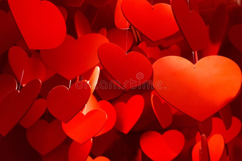 Pattern of Random Red Hearts Stock Photo - Image of random, abstract ...