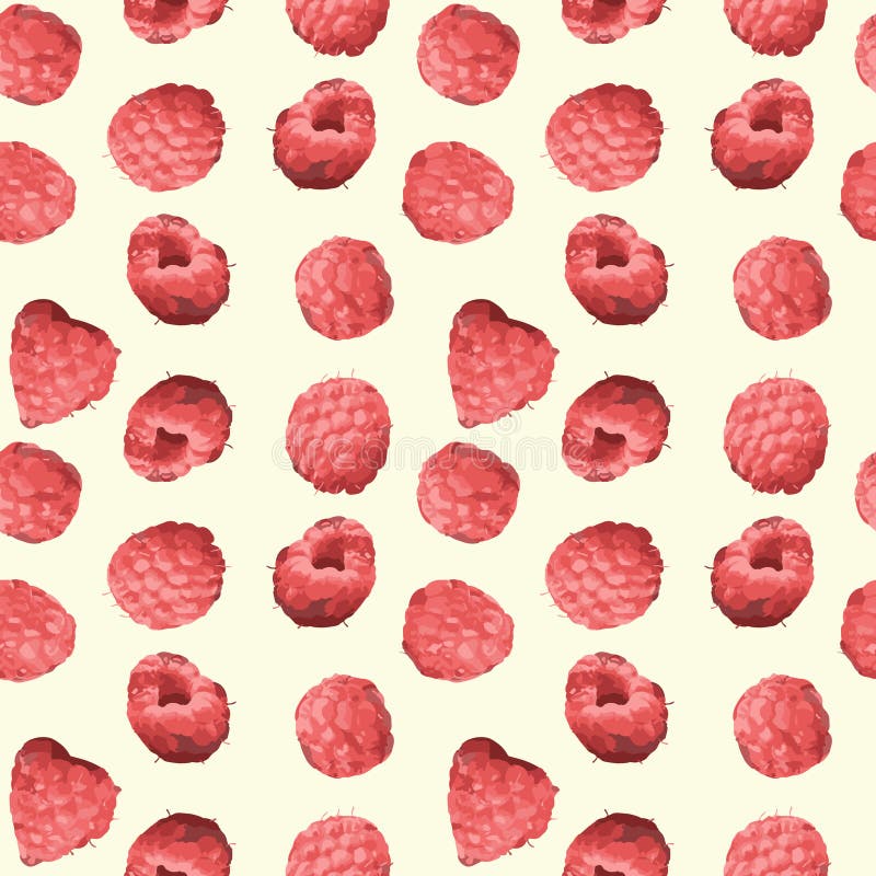 Pattern with Raspberry Berries Stock Vector - Illustration of seamless ...