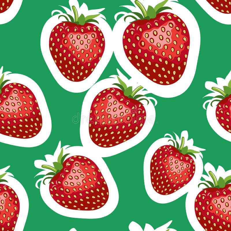 Pattern of Realistic Image of Delicious Big Strawberries Different ...