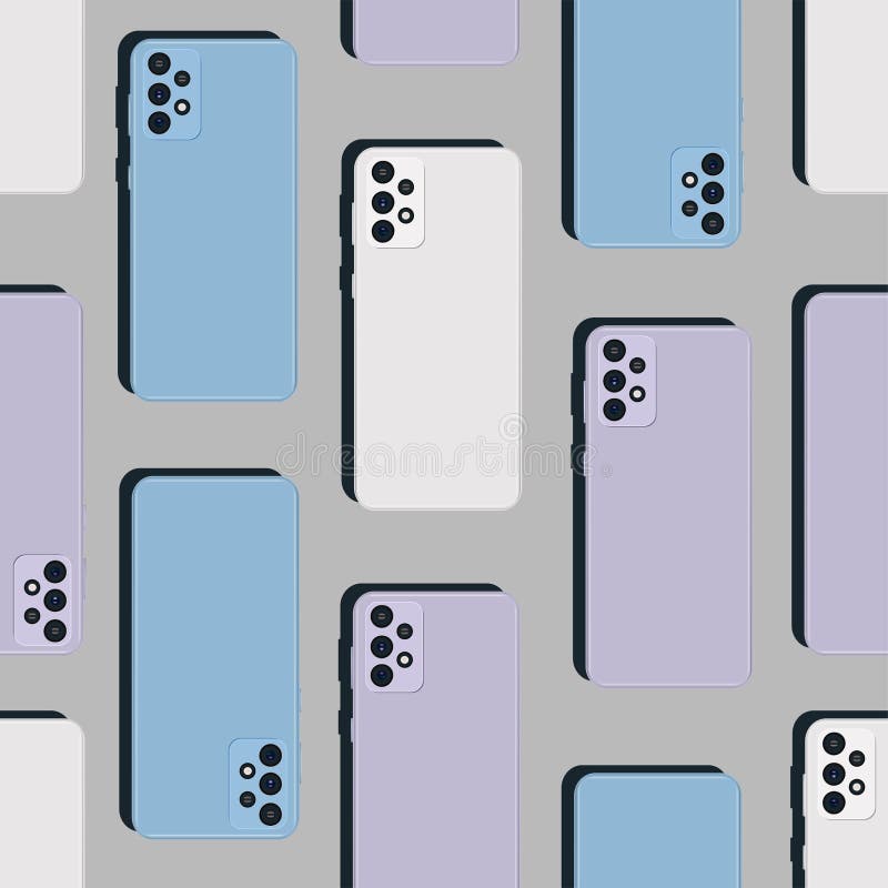 Pattern of Realistic Smartphone with Back Illustration. Vector Stock ...
