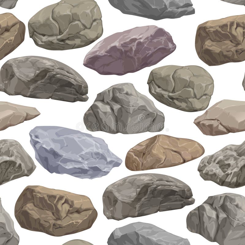 Pattern of Realistic Stones on a White Background for Printing and ...
