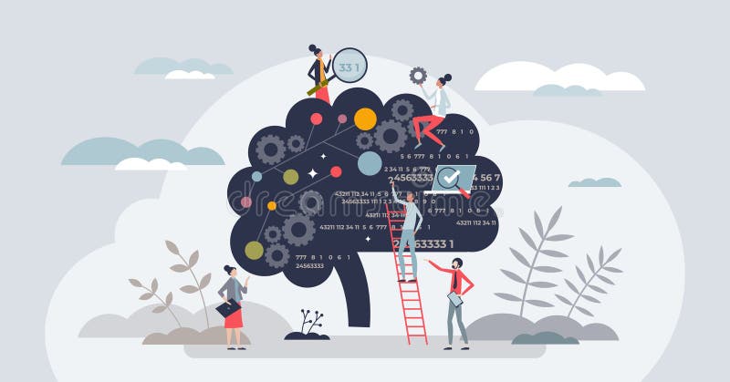 AI Recognition Algorithm and Smart Object Identification Tiny Person Concept Stock Vector ...