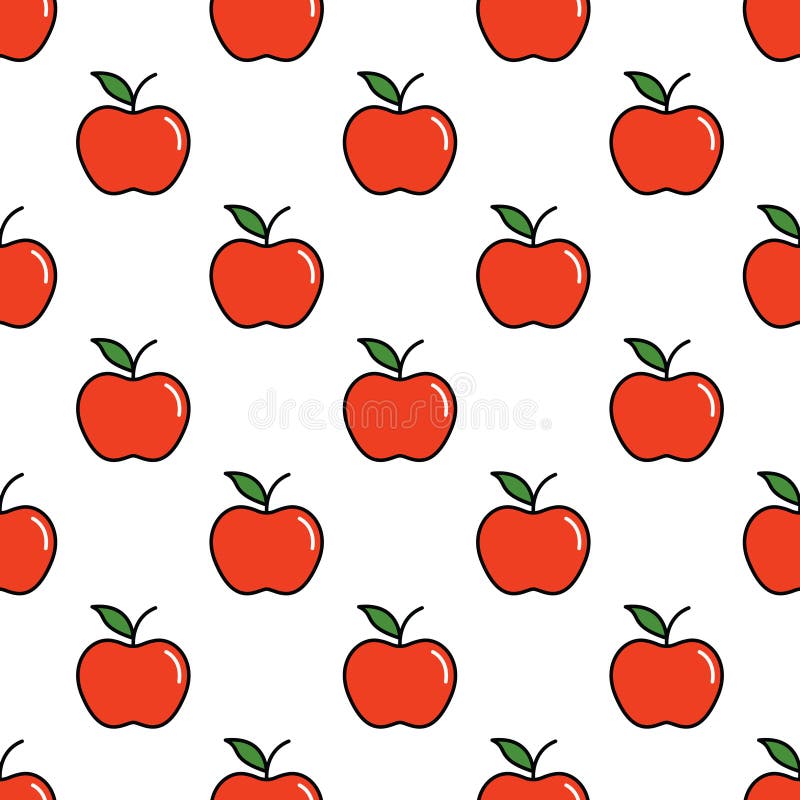 Pattern with red apples stock vector. Illustration of pattern - 91320516