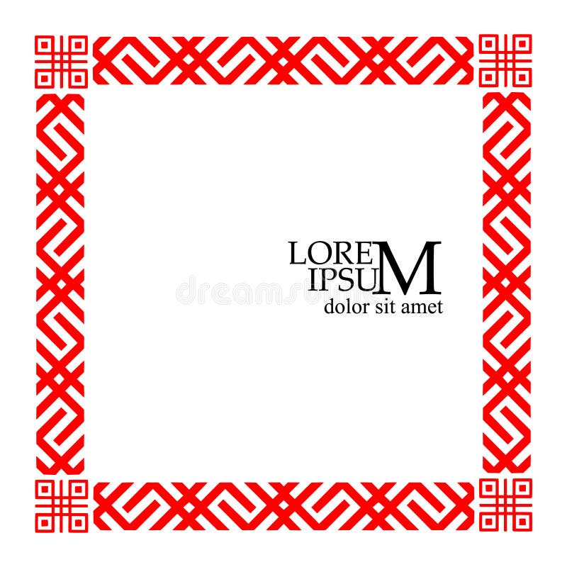 The Pattern is Red Belarusian. Slavic Frame. Vector Illustration Stock ...