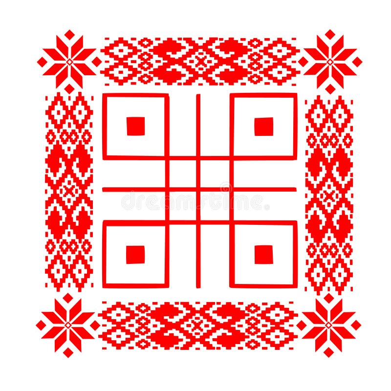 The Pattern is Red Belarusian. Slavic Frame. Vector Illustration Stock ...