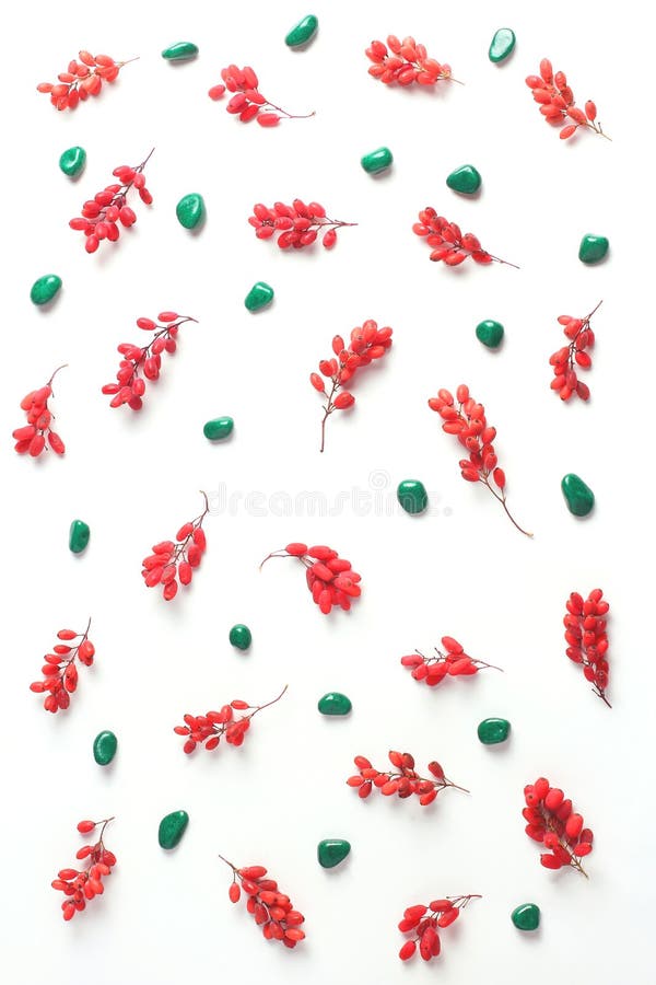 Pattern of Red Berries. Flat Lay, Holiday Concept, Vertical Frame Stock ...
