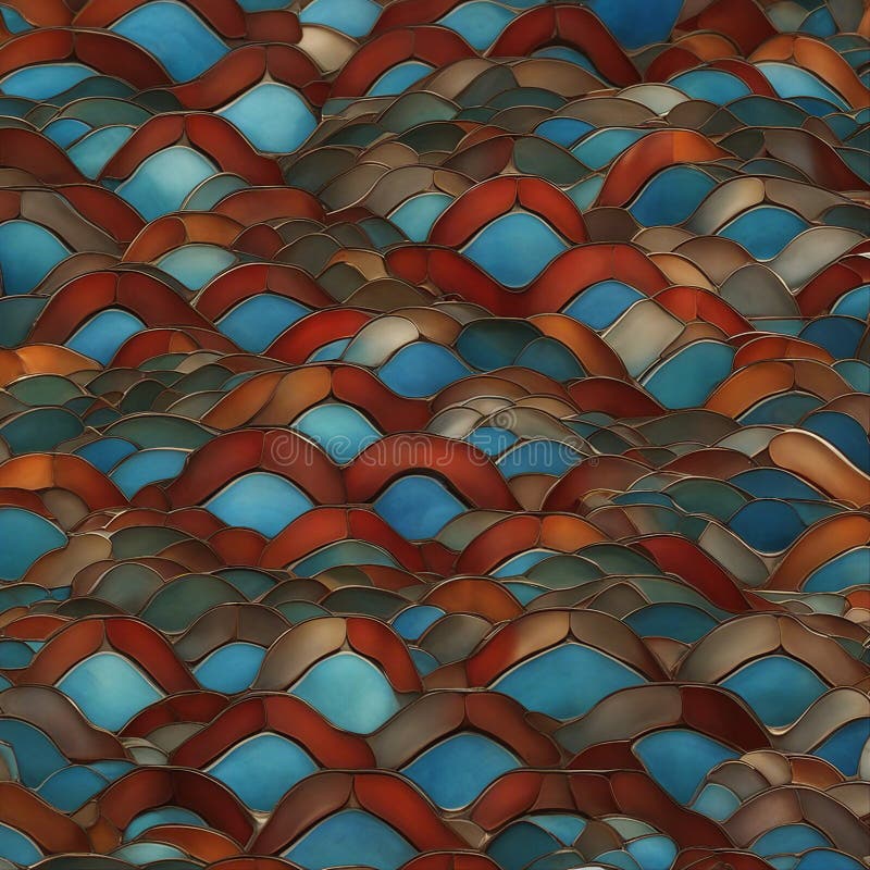 Pattern with Red and Blue Tiles the Floor Was Composed of Antique Tiles ...